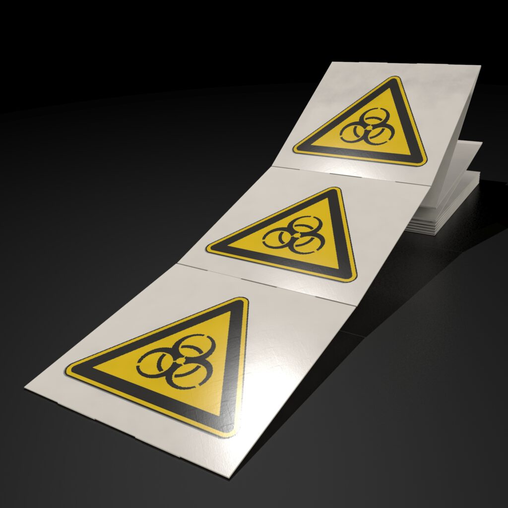 Aufkleber Warnung vor Biogefährdung W009 - ergo-safe | Signs & Symbols