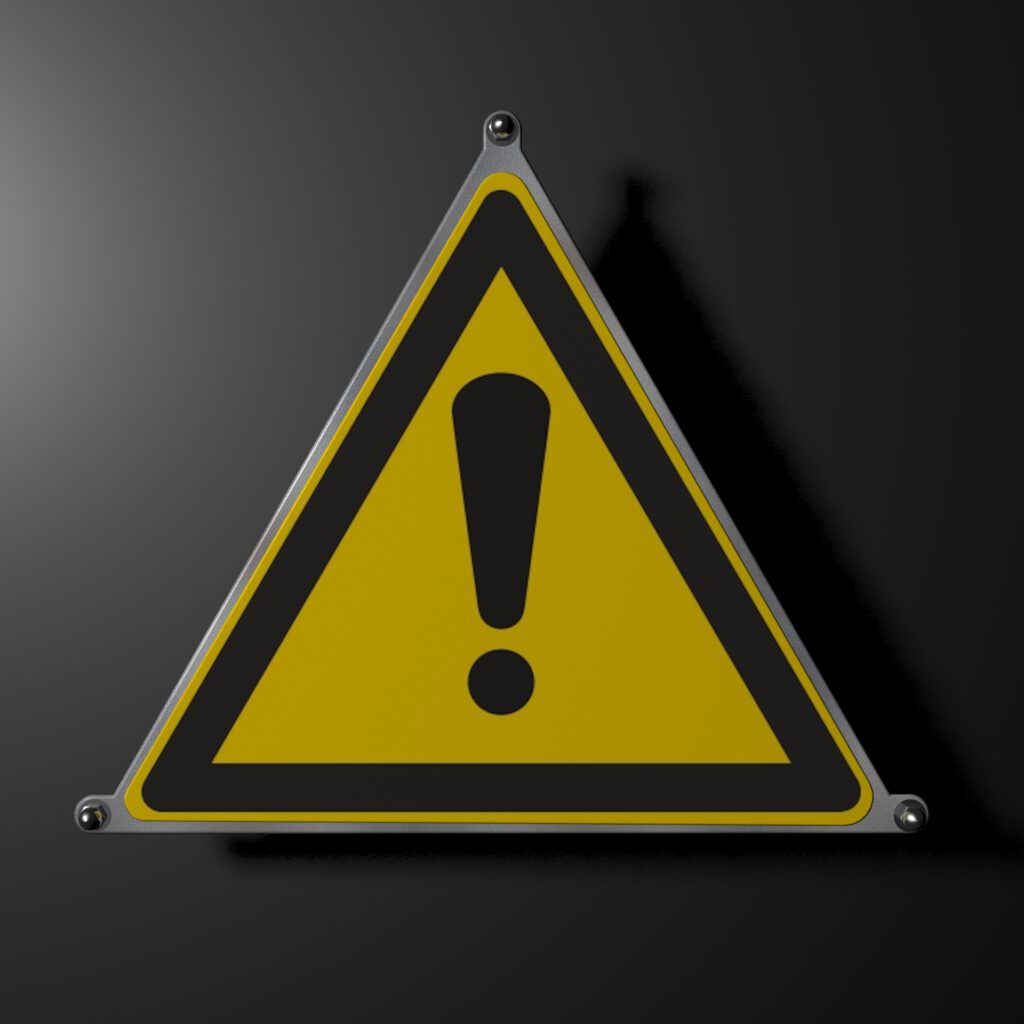 Blechschild Allgemeines Warnzeichen BLDW001 - ergo-safe | Signs & Symbols